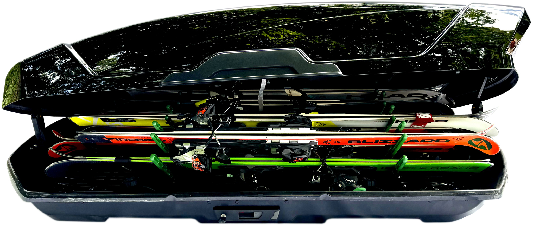 Ski rack for alpine roof box - CactusRack